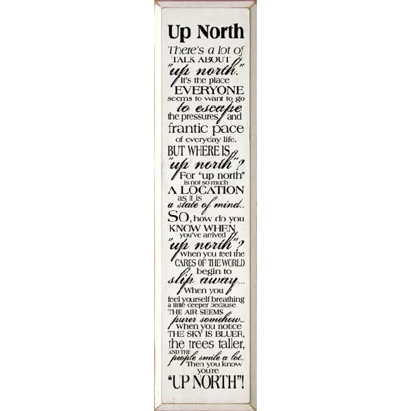 Escape to the North | "Up North" | Wall Decor | 36" x 9" | Wood Sign