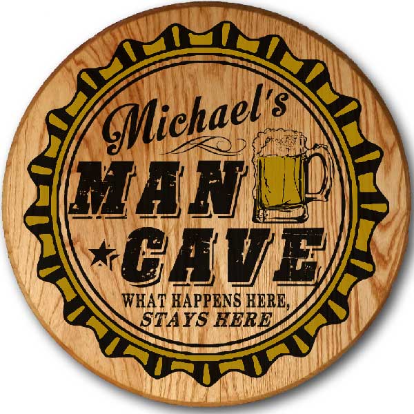Man Cave | Round | Wall Art | Personalize It!