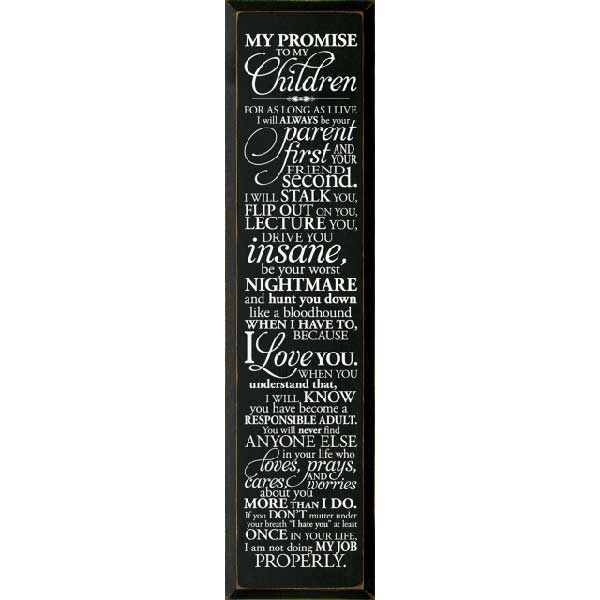 To My Children | My Promise | Wall Decor | 36" x 9" | Wood Sign