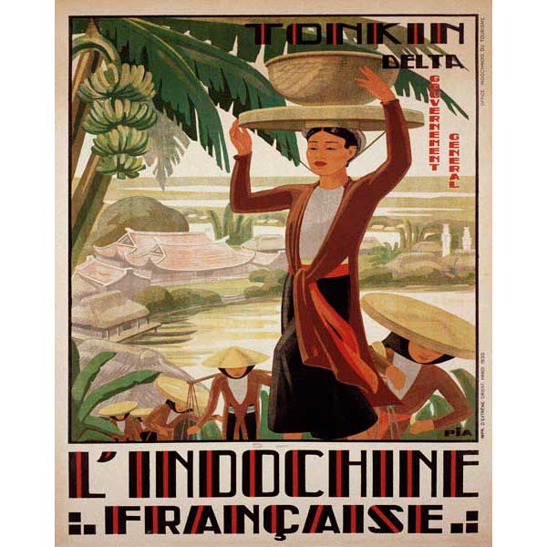 Tonkin Delta | l'indochine | Vintage Poster | French | Portrait | Canv