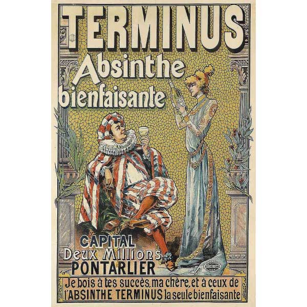 Vintage Poster | Terminus | Absinthe | Wood Sign | French
