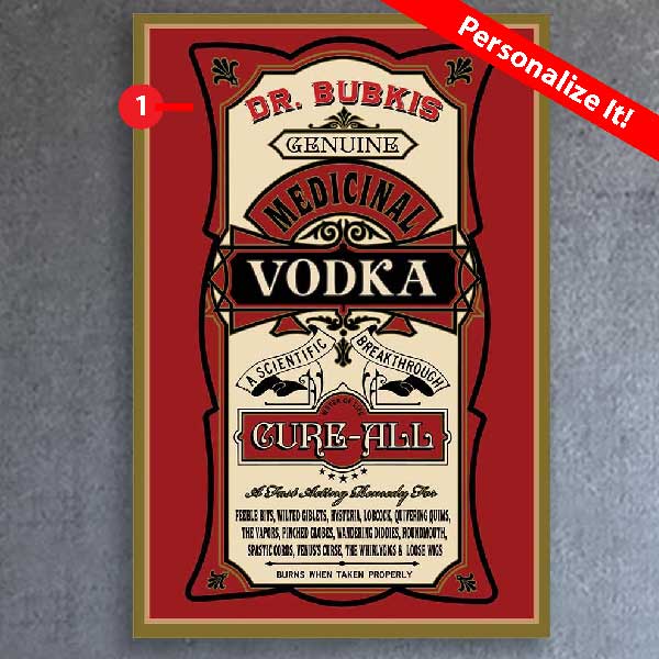 Vodka | Wood Sign | Personalize It! | 3 Sizes | Vintage Style | Medici
